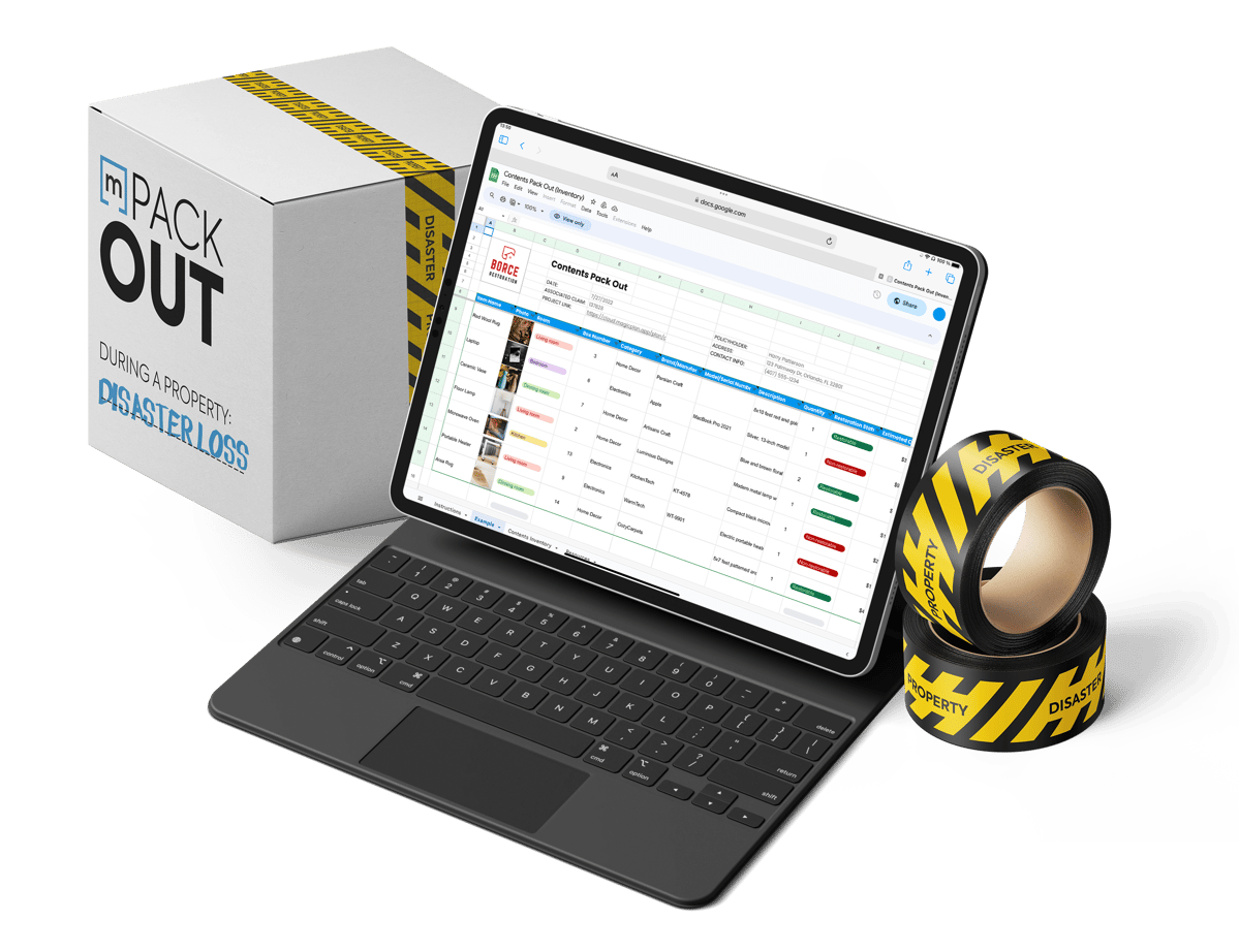 Restoration Contents Packout Spreadsheet | Free Download