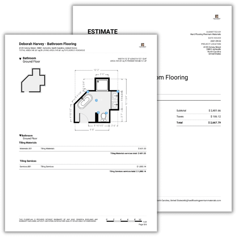 Bathroom Flooring Installation Estimate Template (Free Download)