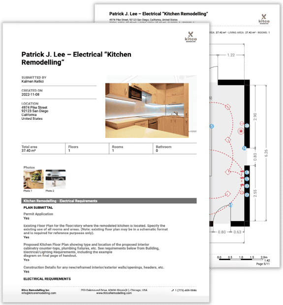 Kitchen Electrical Remodel Report PDF Template (Free Download)